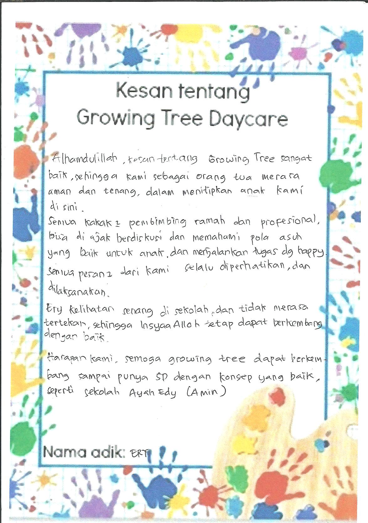Testimoni Orang Tua – Growing Tree Daycare & Preschool